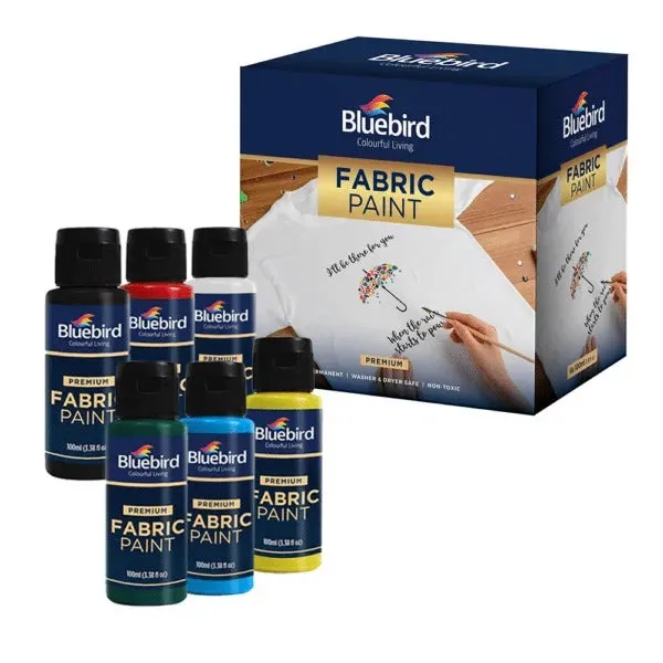 Bluebird Fabric Paints 100 ml – Set of 6 Primary - TsStationers.Pk